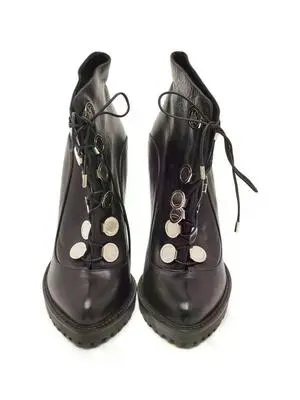 Alexander McQueen Leather Embellished Ankle Boots