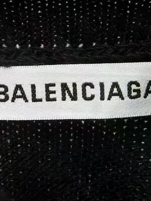 Balenciaga Logo Embroidered Ribbed Knit Sweater