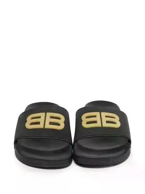 Balenciaga Logo Detail Slides - Black
