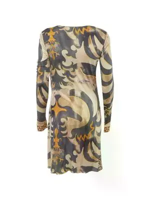 Emilio Pucci Abstract Print Silk Midi Dress