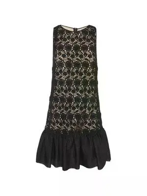 Red Valentino Lace Flounce-hem Midi Dress - Black