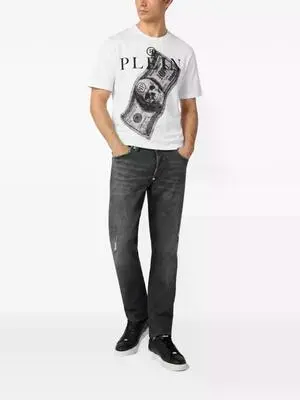 Philipp Plein Jersey T-shirt Dollar - Neutrals