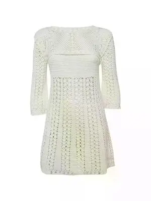 Elisabetta Franchi Long-sleeve Mini Dress - White
