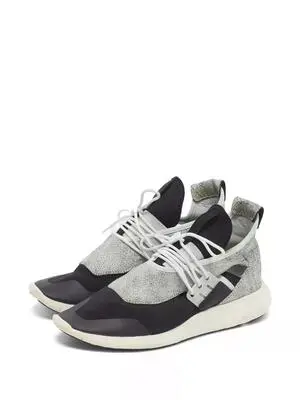 Y3 Elle Run Lace-up Cracked-leather Sneakers