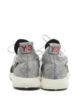 Y3 Elle Run Lace-up Cracked-leather Sneakers