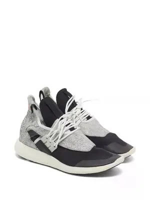 Y3 Elle Run Lace-up Cracked-leather Sneakers