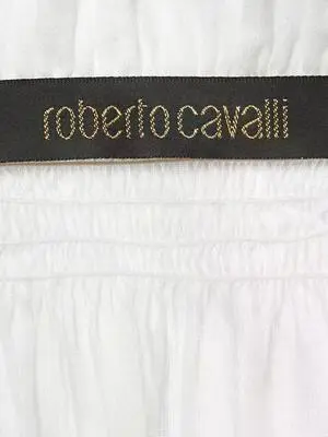 Roberto Cavalli Smocked Ruffled Blouse