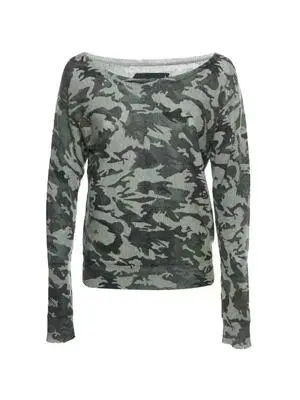 Zadig&Voltaire Camouflage-print Long-sleeve Cashmere Jumper - Grey