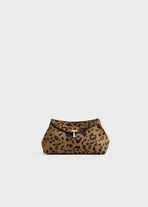 TOTEME Mini T-lock Pony Hair Clutch - Leopard