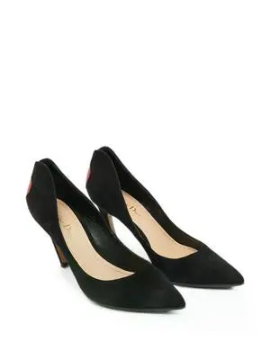 Dior Leather Suede Heart Detail Pointed Toe Pumps