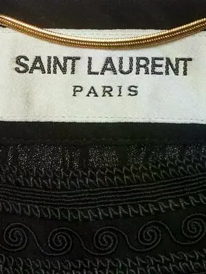 Saint Laurent Embroidered Square-neck Mini Dress