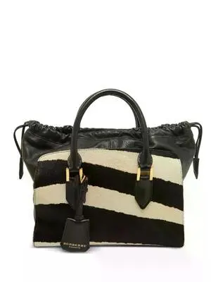 Burberry Dinton Zebra-print Tote Bag - Black