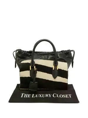 Burberry Dinton Zebra-print Tote Bag