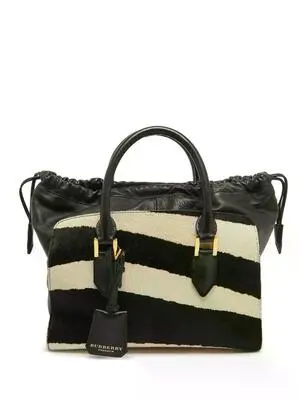 Burberry Dinton Zebra-print Tote Bag - Black