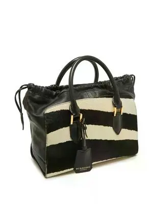 Burberry Dinton Zebra-print Tote Bag - Black