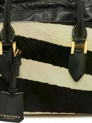Burberry Dinton Zebra-print Tote Bag - Black