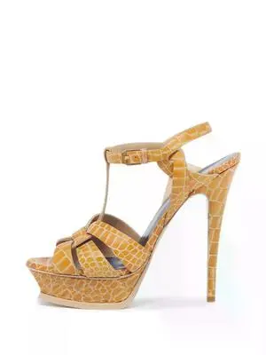 Saint Laurent Tribute Sandals - Neutrals