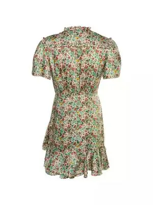 Sandro Mini Floral-print Ruffled Dress
