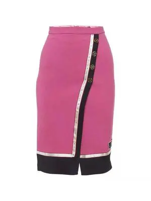 Elisabetta Franchi Logo Plaque Pencil Midi Skirt - Pink