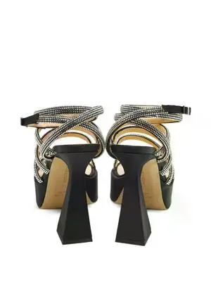 Mach & Mach Sydney Heeled Sandals - Black