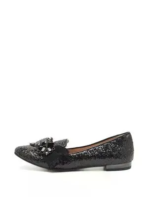 Miu Miu Crystal-embellished Flat Pumps - Black