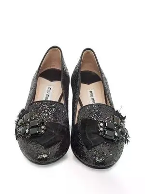 Miu Miu Crystal-embellished Flat Pumps