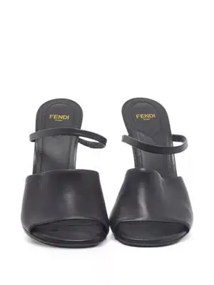 Fendi Sculptural Heel Leather Sandals