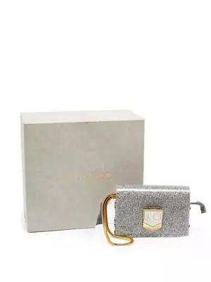 JIMMY CHOO Lockett Glitter Clutch Bag