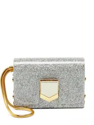 JIMMY CHOO Lockett Glitter Clutch Bag - Silver