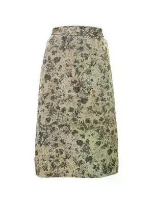 Max Mara Floral Print Midi Skirt