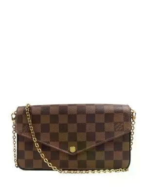 LOUIS VUITTON Pochette Felicie Damier Ebene Shoulder Bag - Brown