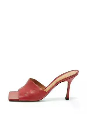 Bottega Veneta Square Toe Stiletto Sandals - Red