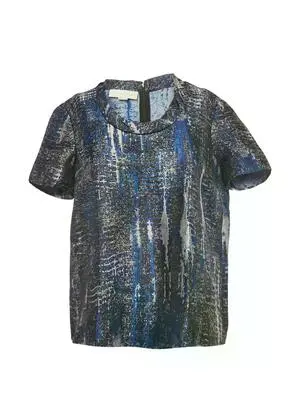 Stella McCartney Short Sleeve Jacquard Blouse - Blue