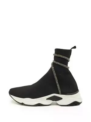 Rene Caovilla Cleo Crystal-embellished High-top Sneakers - Black