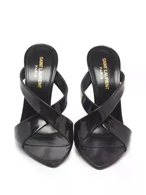 Saint Laurent Eva Criss-cross High Block Heel Sandals