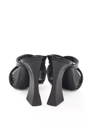 Saint Laurent Eva Criss-cross High Block Heel Sandals
