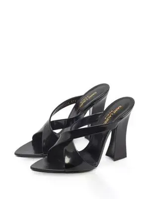 Saint Laurent Eva Criss-cross High Block Heel Sandals