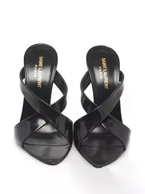 Saint Laurent Eva Criss-cross High Block Heel Sandals