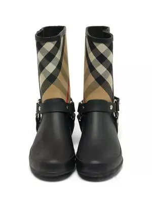 Burberry Check Buckled Boots