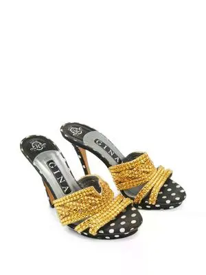 GINA Crystal-embellished Polka-dot Sandals