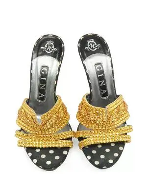 GINA Crystal-embellished Polka-dot Sandals