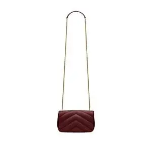 Saint Laurent Chevron Quilted Lambskin Shoulder Bag - Red