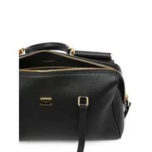 Dolce & Gabbana Leather Top Handle Bag - Black