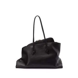 Attico Grained Leather Shoulder Bag - Black