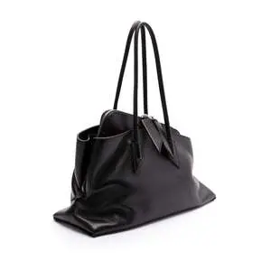 Attico Grained Leather Shoulder Bag - Black