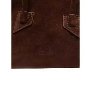 Attico Suede Tote Bag With Logo Detail - Brown