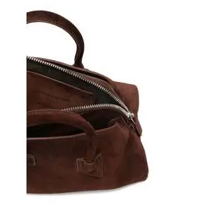 Attico Suede Tote Bag With Logo Detail - Brown