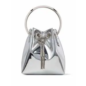 JIMMY CHOO Metallic Bucket Bag - Silver