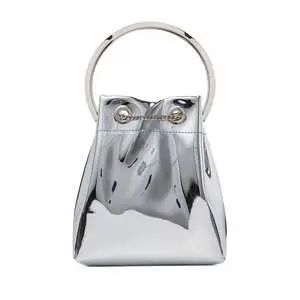 JIMMY CHOO Metallic Bucket Bag - Silver