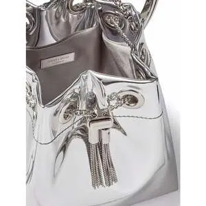 JIMMY CHOO Metallic Bucket Bag - Silver